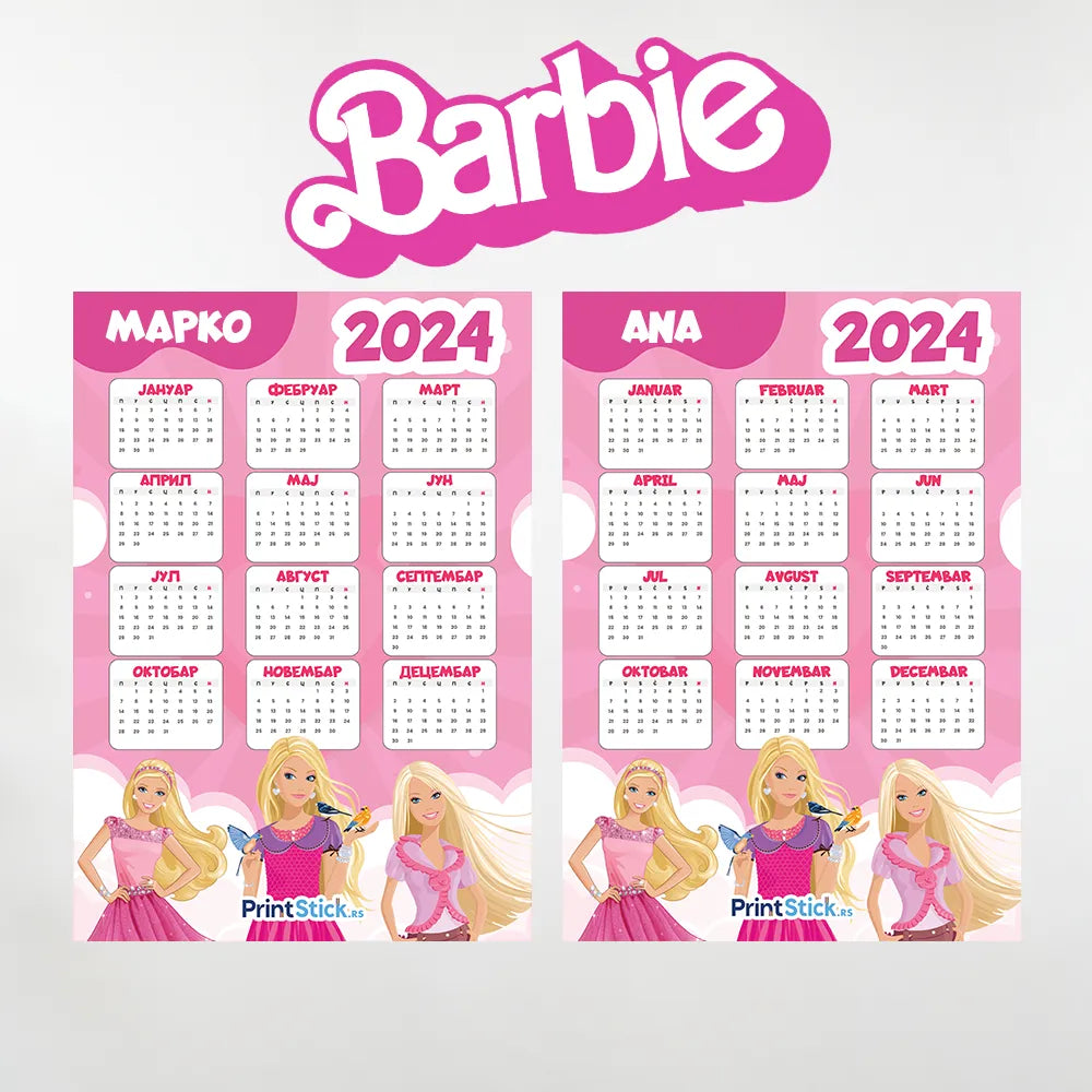 Kalendar - Barbie – PrintStick